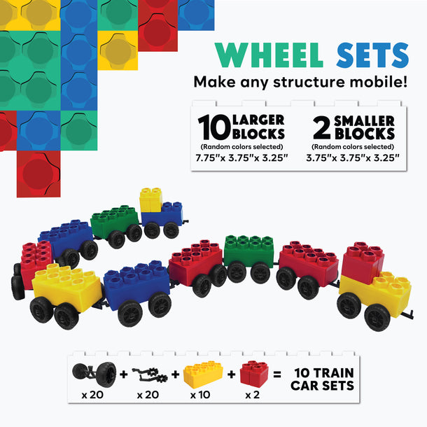 Biggo Blocks Jumbo Building Blocks - 10 Car Kits - Train Set – BiggoBlocks