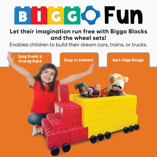 Biggo Blocks Jumbo Building Blocks - 10 Car Kits - Train Set – BiggoBlocks