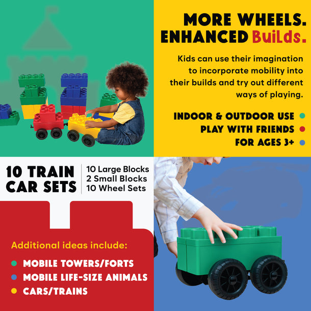 Biggo Blocks Jumbo Building Blocks - 10 Car Kits - Train Set – BiggoBlocks