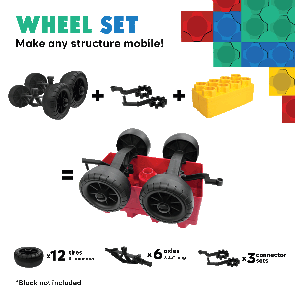 Biggo Blocks Wheel Sets – Build Vehicles & Moving Creations – BiggoBlocks