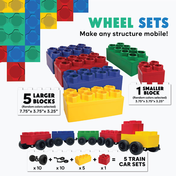 Biggo Blocks Wheel Sets – Build Vehicles & Moving Creations – BiggoBlocks