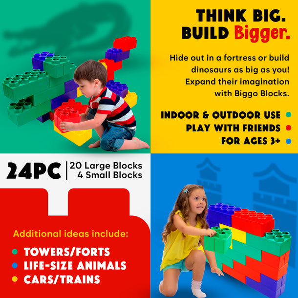 Biggo Blocks Jumbo Building Blocks 24 PC - Beginner Set – BiggoBlocks